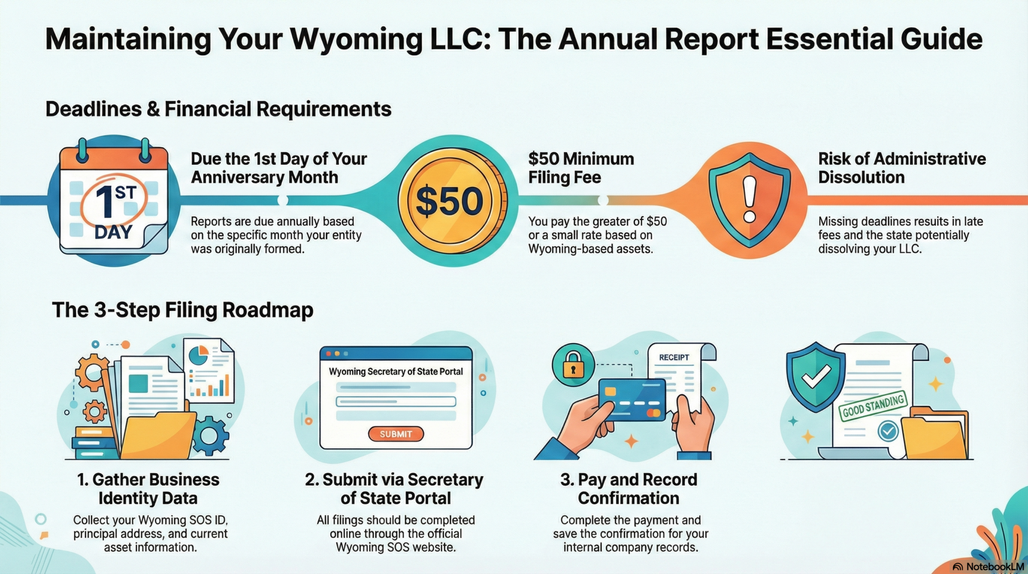 Wyoming requires annual reports from LLCs to maintain good standing